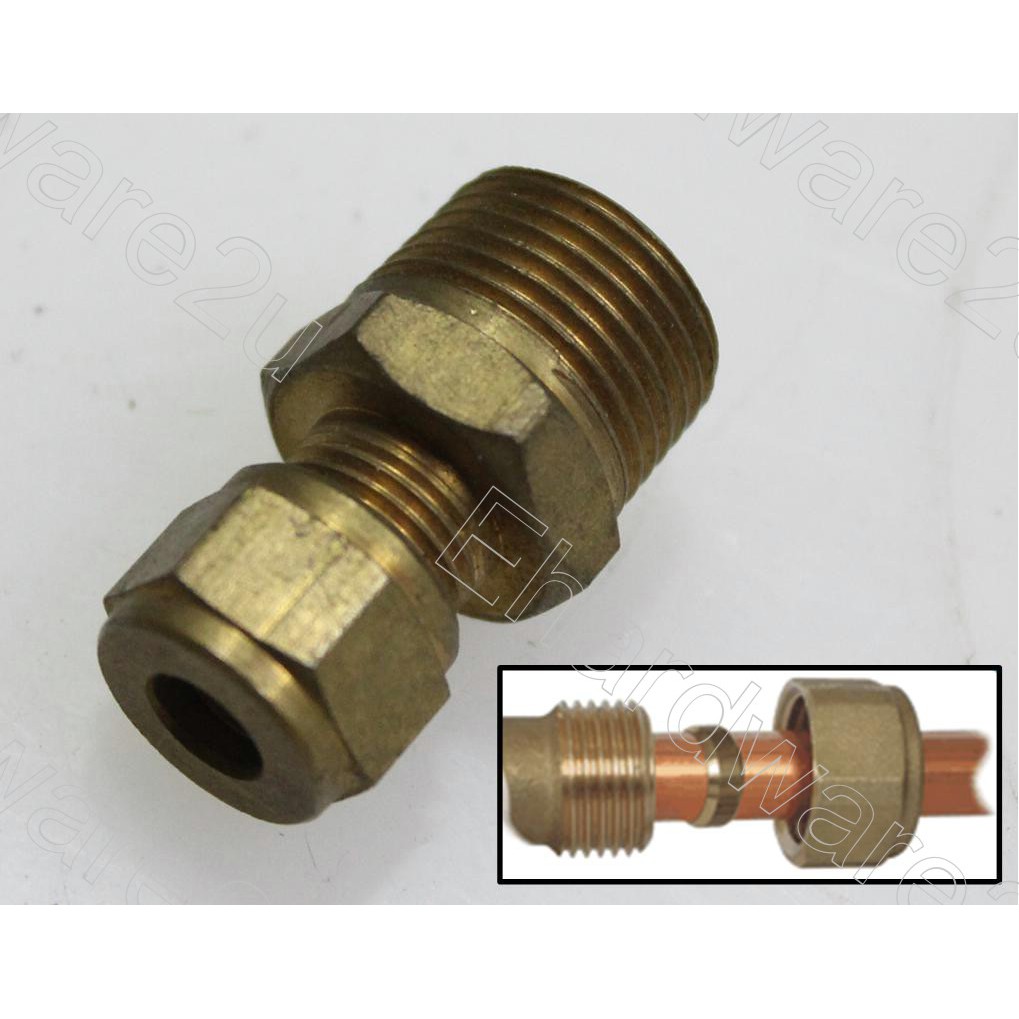 Compression Brass Fitting - Male Connector (DCM) | Shopee Malaysia