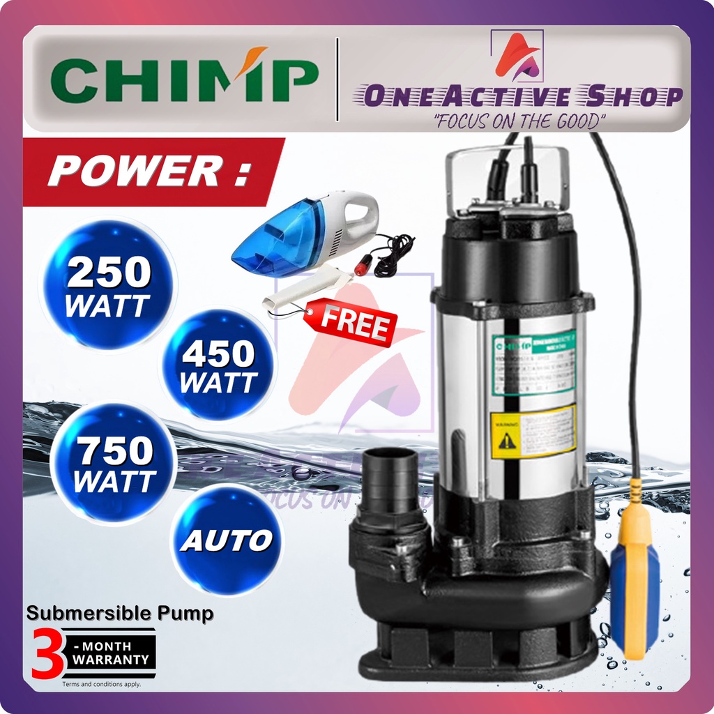 CHIMP Submersible Pump 250W / 450W / 750W - 3 Month Warranty ( CHIMP FISH POND SUBMERSIBLE PUMP ...