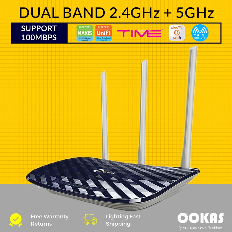 TP-LINK AC750 Wireless Dual Band WiFi Router New Archer C20 UniFi ...