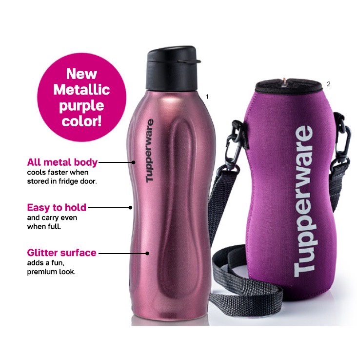 Tupperware Stainless Steel Eco Bottle 880ml/ Air Botol/ pouch/ Drinking ...