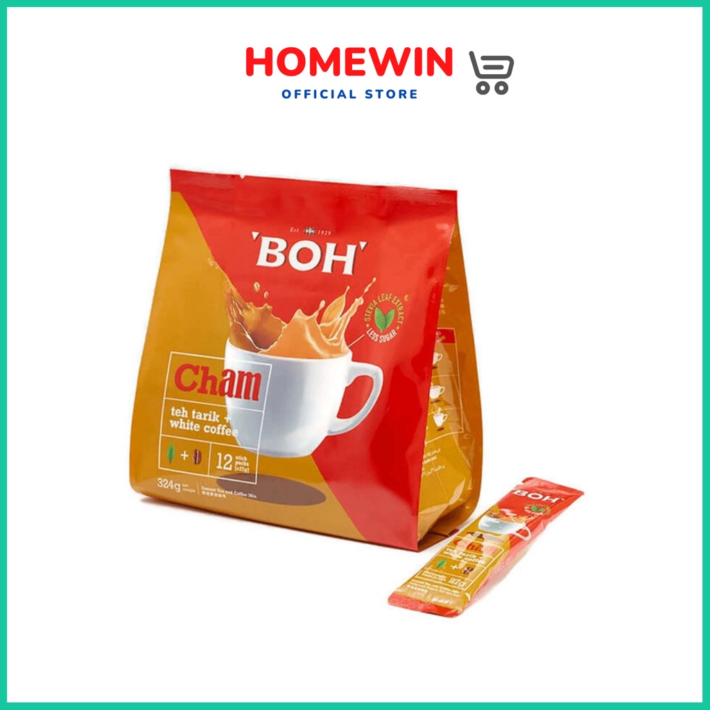 Boh Cham Teh Tarik + White Coffee (27g x 12 Sachets) | Shopee Malaysia