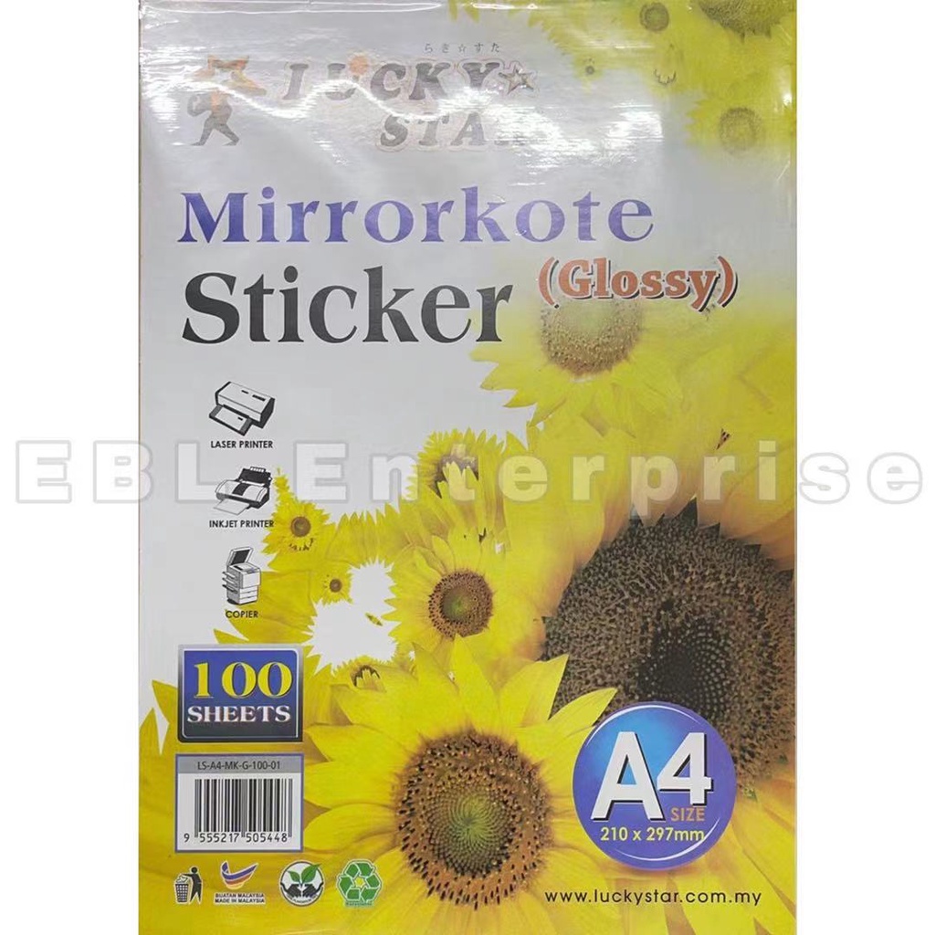 LUCKY STAR Mirrorkote Sticker A4 Size 210mm x 297mm - 100 sheets ...
