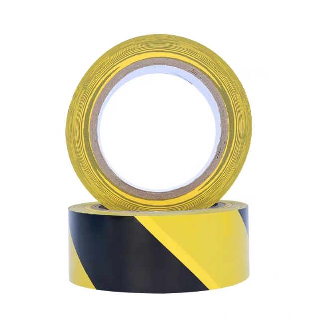 Ready stock size:48mm*18m Warning tape black and yellow zebra crossing ...