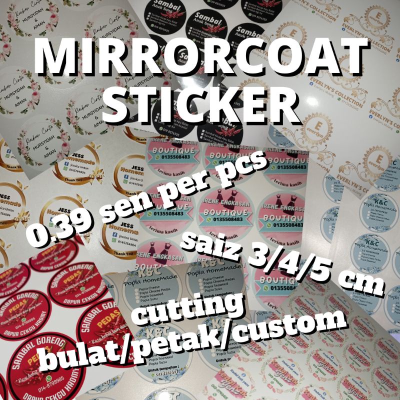 STICKER PRODUK & LABEL MIRRORCOAT | Shopee Malaysia