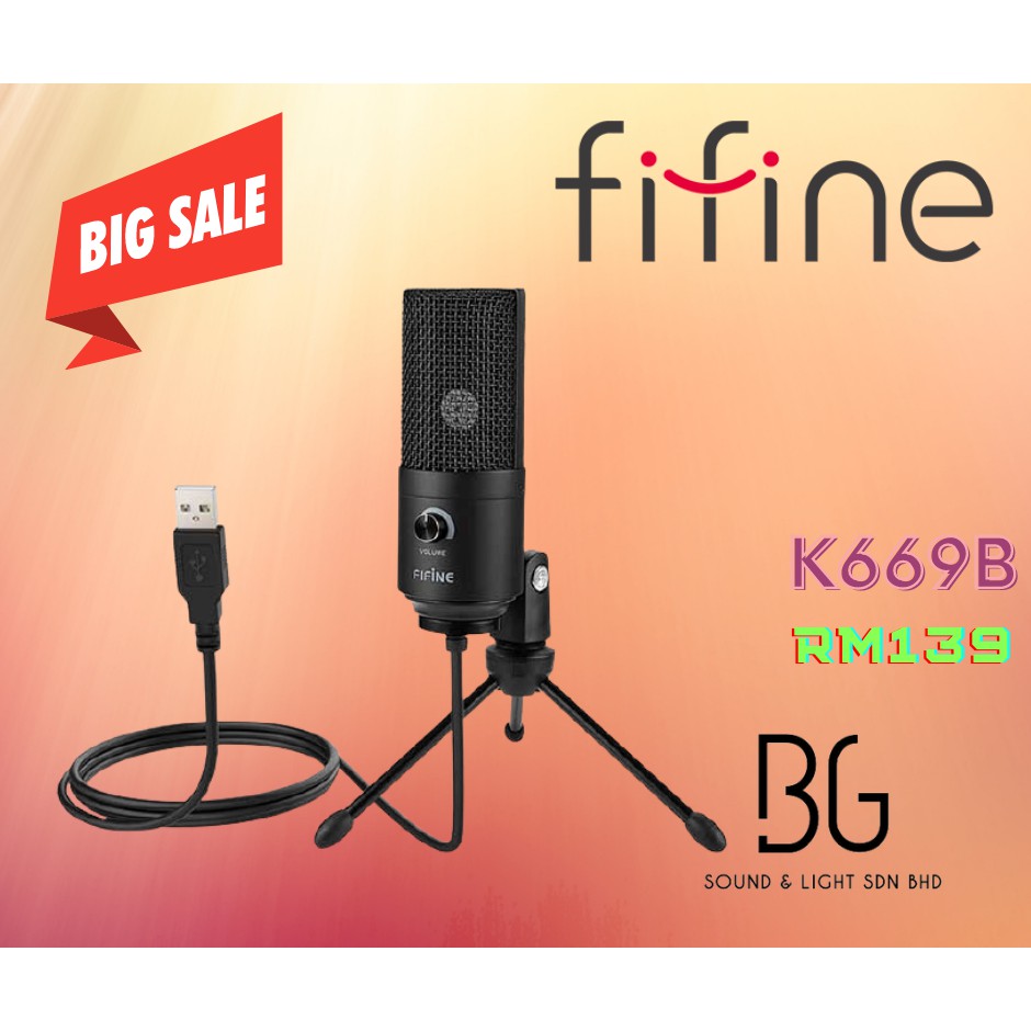 FIFINE K669B USB Microphone, Fifine Metal Condenser Recording ...