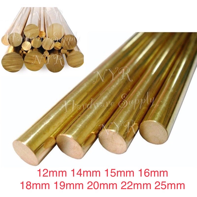 Brass Rod 12mm 14mm 15mm 16mm 18mm 19mm 20mm 22mm 25mm price per pc ...