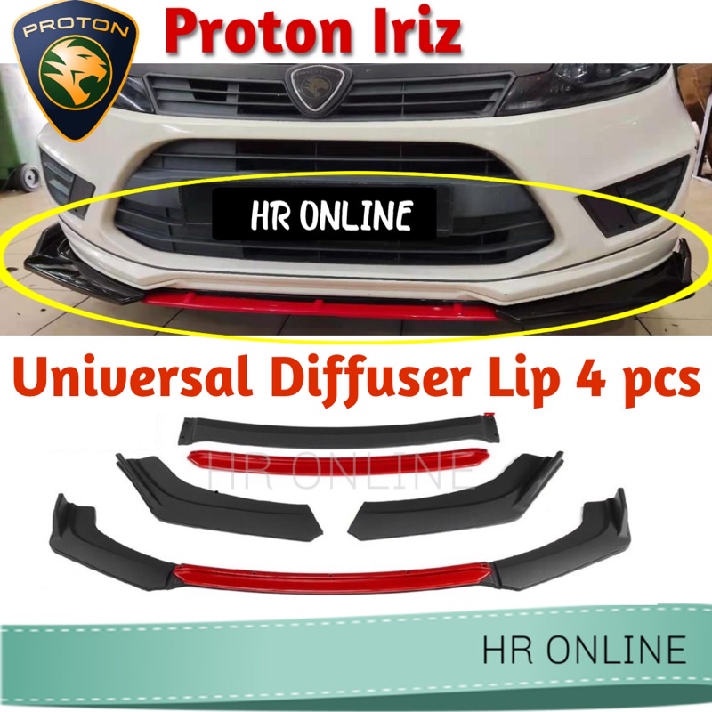 Proton Iriz front diffuser lip Front Skirt red | Shopee Malaysia
