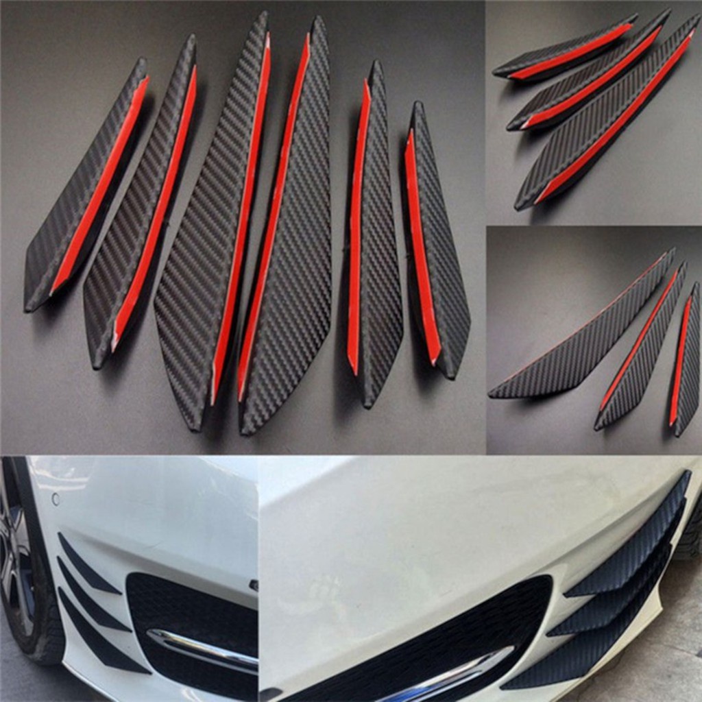 6pcs 3D Carbon Bumper Lip Samurai Lips Diffuser Car Accessories ...