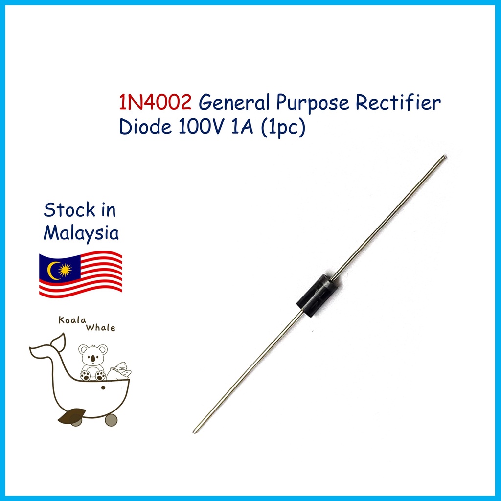 1N4002 IN4002 General Purpose Rectifier Diode 100V 1A (1pc) | Shopee ...