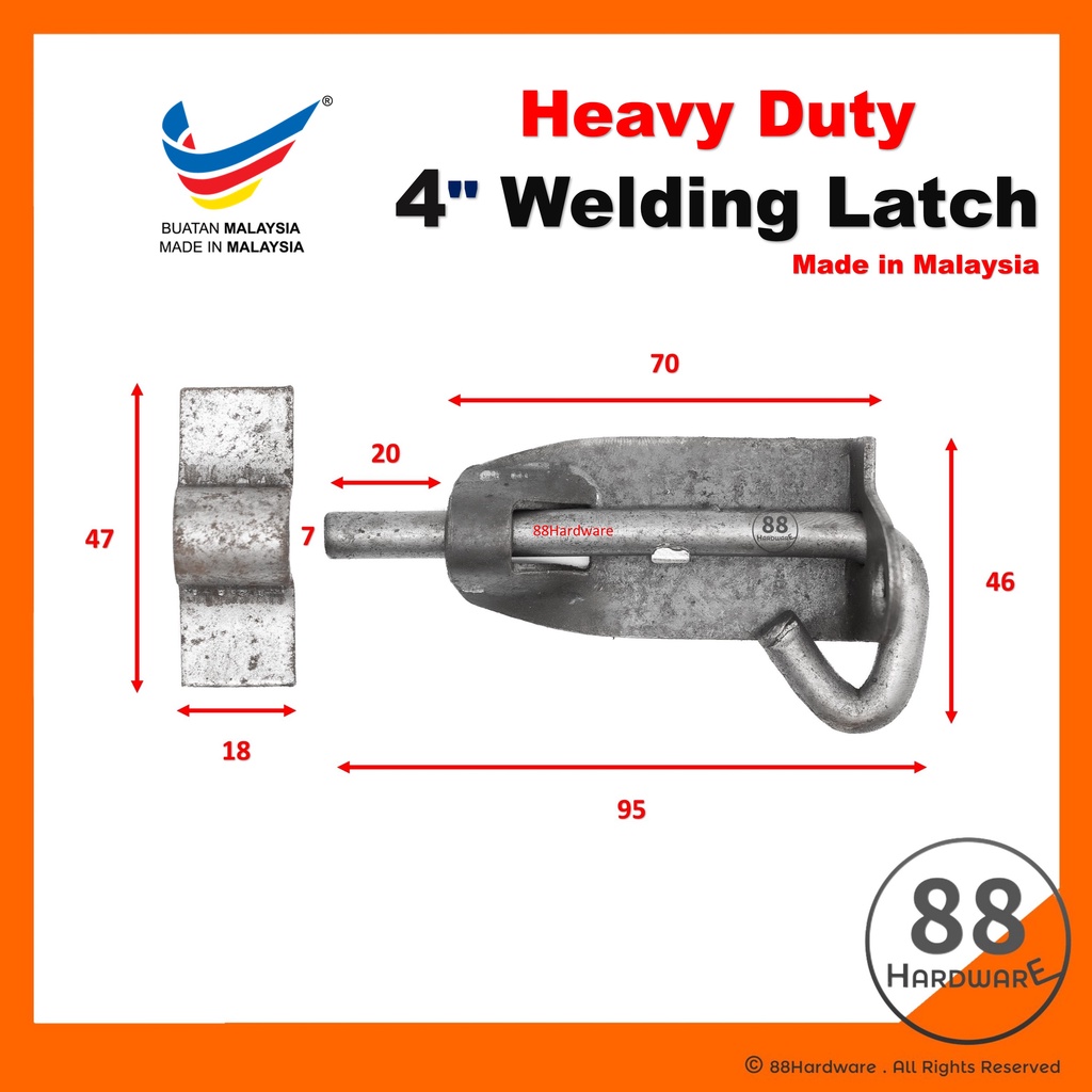 4Inch Welding Door Latch / selak pintu /welding door handle/door latch / grill pagar / door lock ...