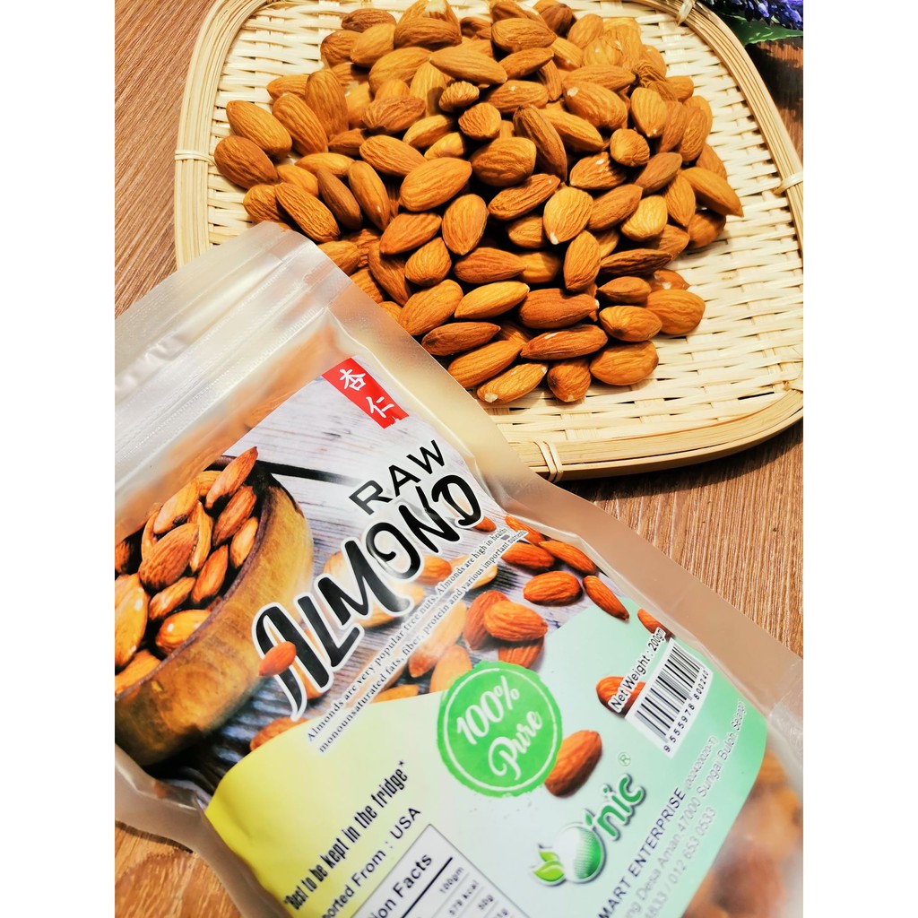 100% PURE & RAW Almond 杏仁 200g | Shopee Malaysia