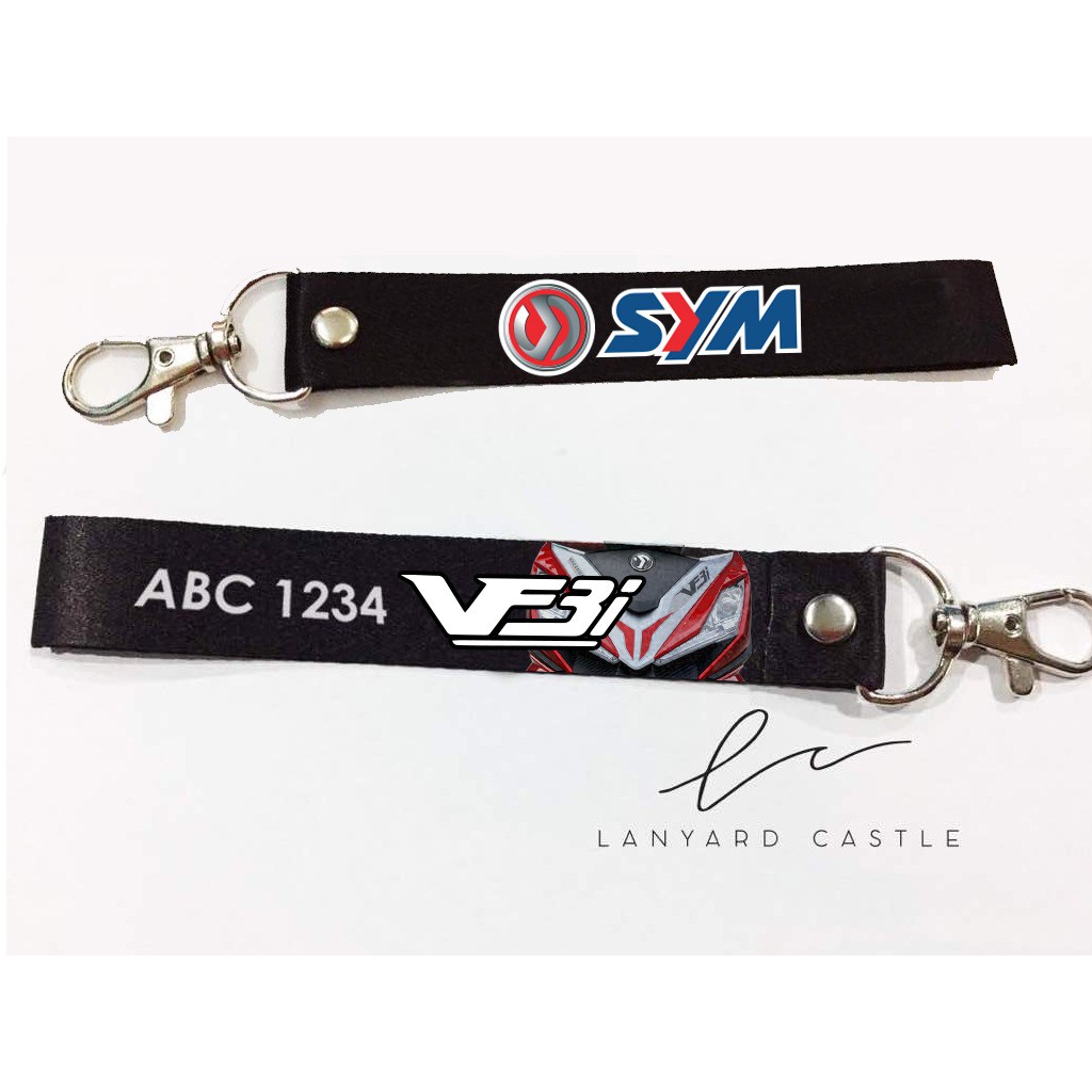 SYM VF3i CUSTOM PLATE NO./NAME Keychain Keyring keychain no. plat ...