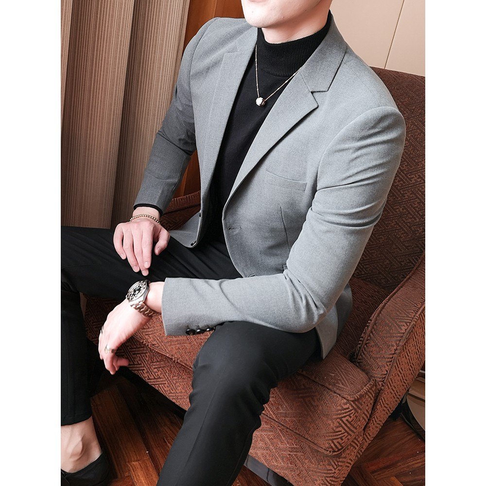 Sut Lapang Versi Korea Slim Musim Bunga Perniagaan Pakaian Barat ...