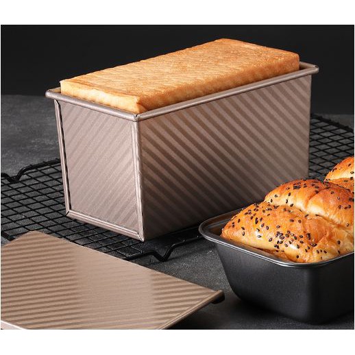 (Ready Stock)Toast mold 450g non-stick with lid corrugated oven for ...