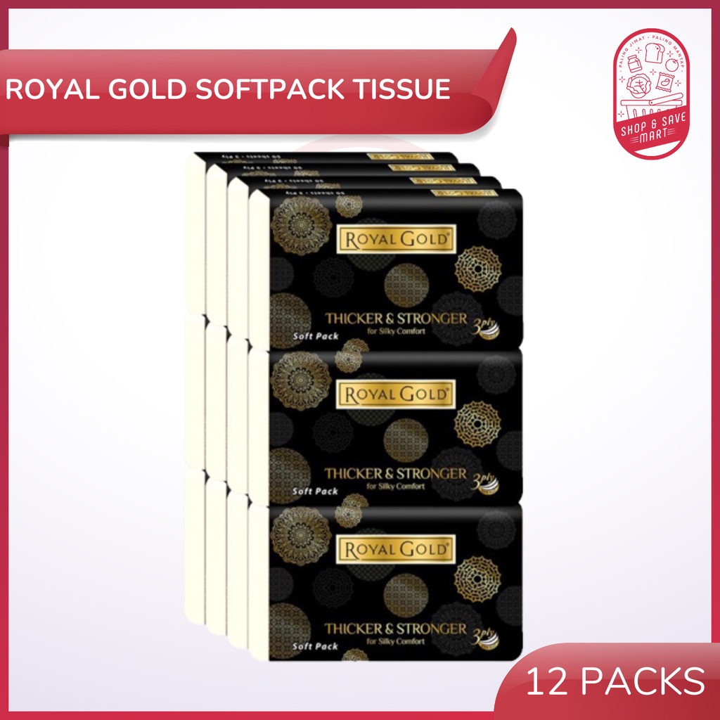 Royal Gold Softpack Travel Pack Tissue 3ply - 12packs x 50s | Tisu ...