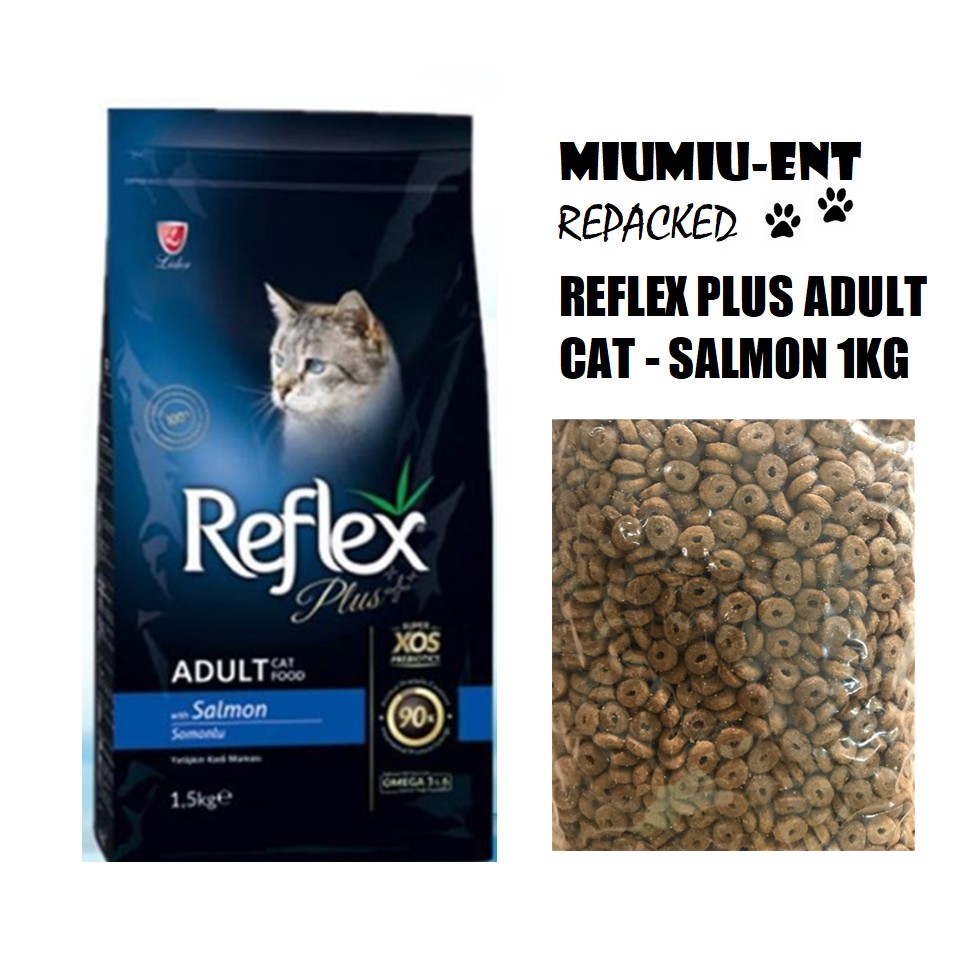Repacked Reflex Plus Adult Cat Food - Salmon 1kg / Repak Makanan Kucing ...