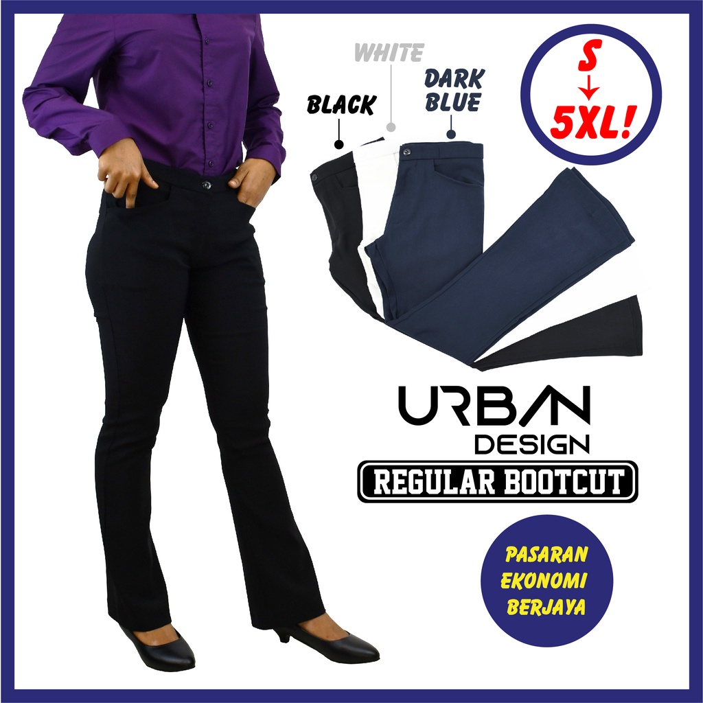 SELUAR SLEK WANITA 3939# REGULAR BOOTCUT SLACK PANTS WOMEN URBAN DESIGN ...