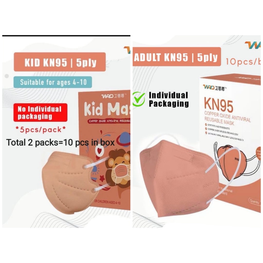 (M'sia ready stock)10pcs WPD Copper Oxide Antiviral Reusable Face Mask ...
