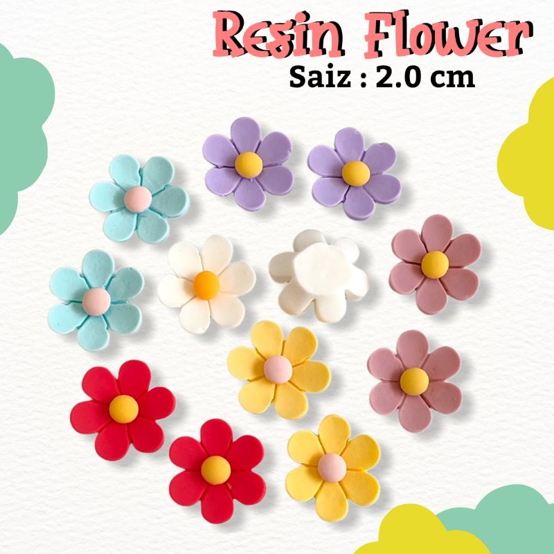 10pcs Resin Flower / Bunga ( Berpasangan / Pairing ) | Shopee Malaysia