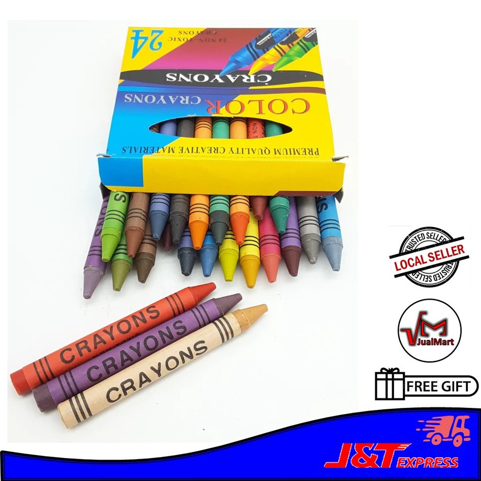 Color Crayon 24 pcs NON TOXIC crayons creative colorful stationery kids ...