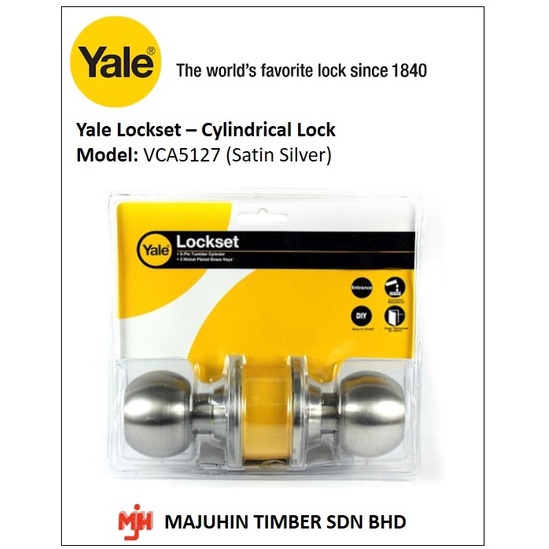 YALE Lockset Entrance Door Cylindrical Lock / Kunci Pintu Bilik / Kunci ...