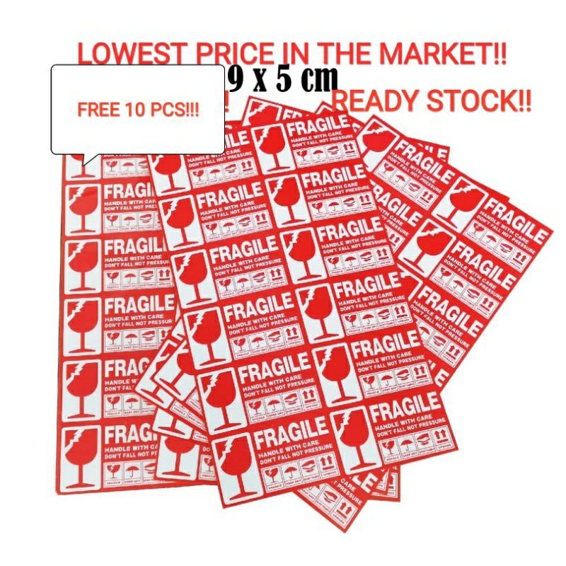 {Ready Stock} 100 PCS Fragile sticker | Fragile Tape | Fragile Label ...