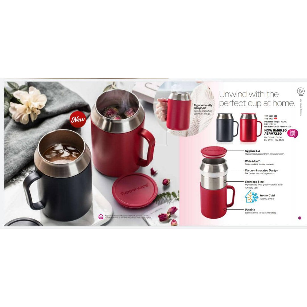 TUPPERWARE Insulated Mug 400ml | Shopee Malaysia