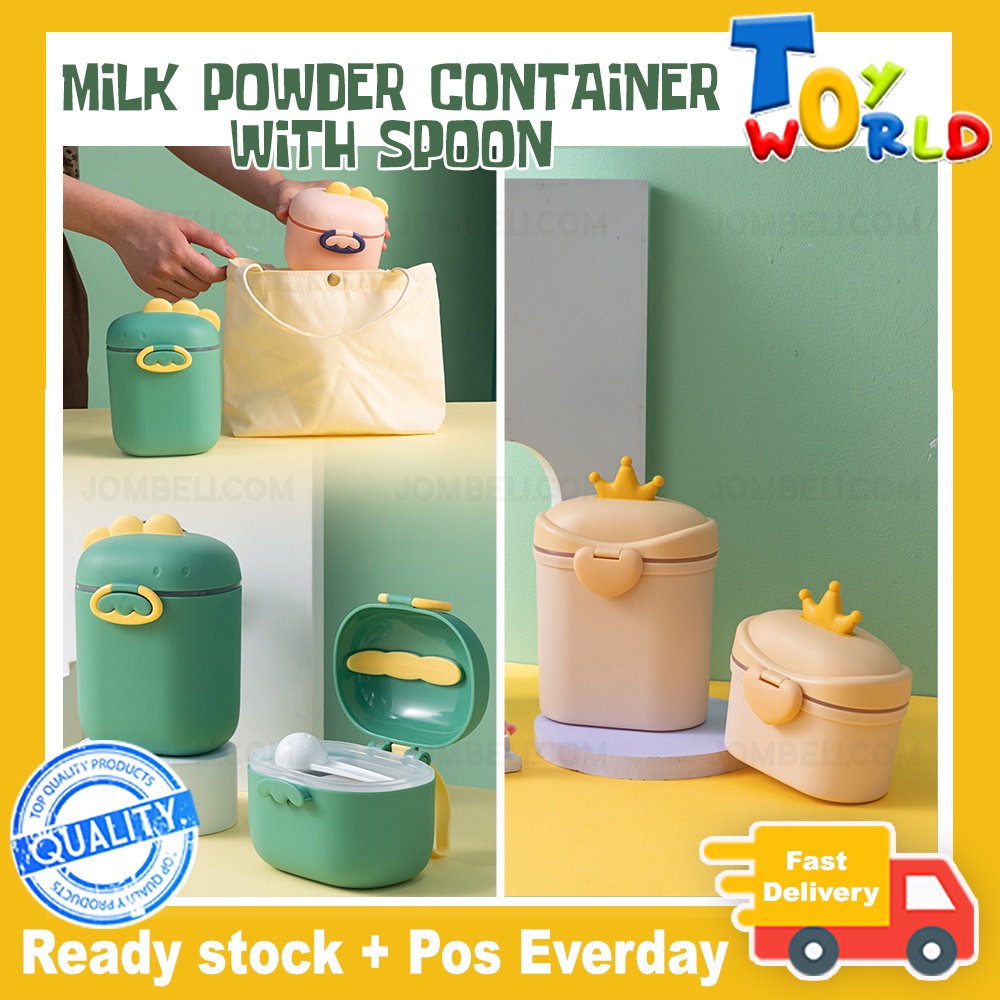 MILK POWDER CONTAINER WITH SPOON Airtight Storage Baby Food Milk Box ...