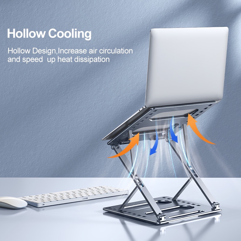 OATSBASF Multi-Speed Laptop Stand Aluminum Metal Raisable Height ...