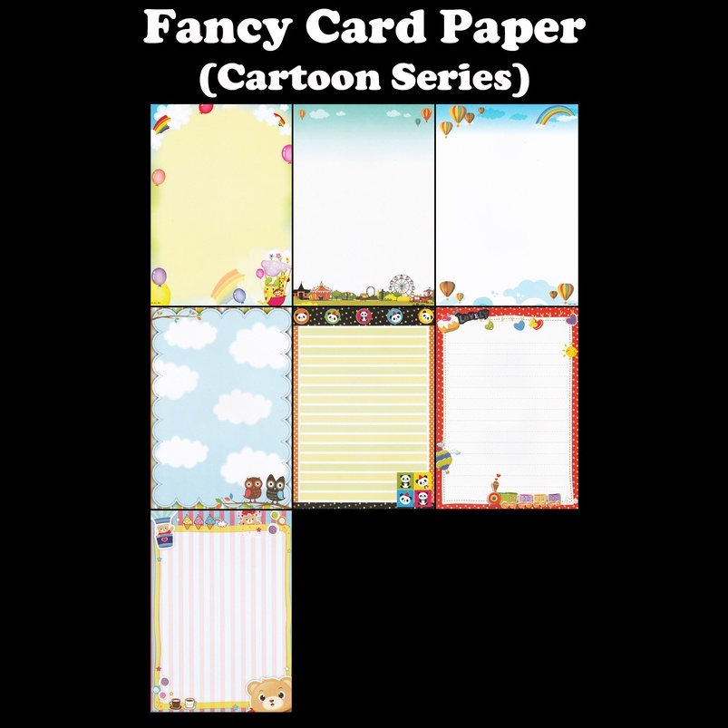 A4 Cartoon Series / Pattern Color Fancy Card Paper / Kertas Folio ...