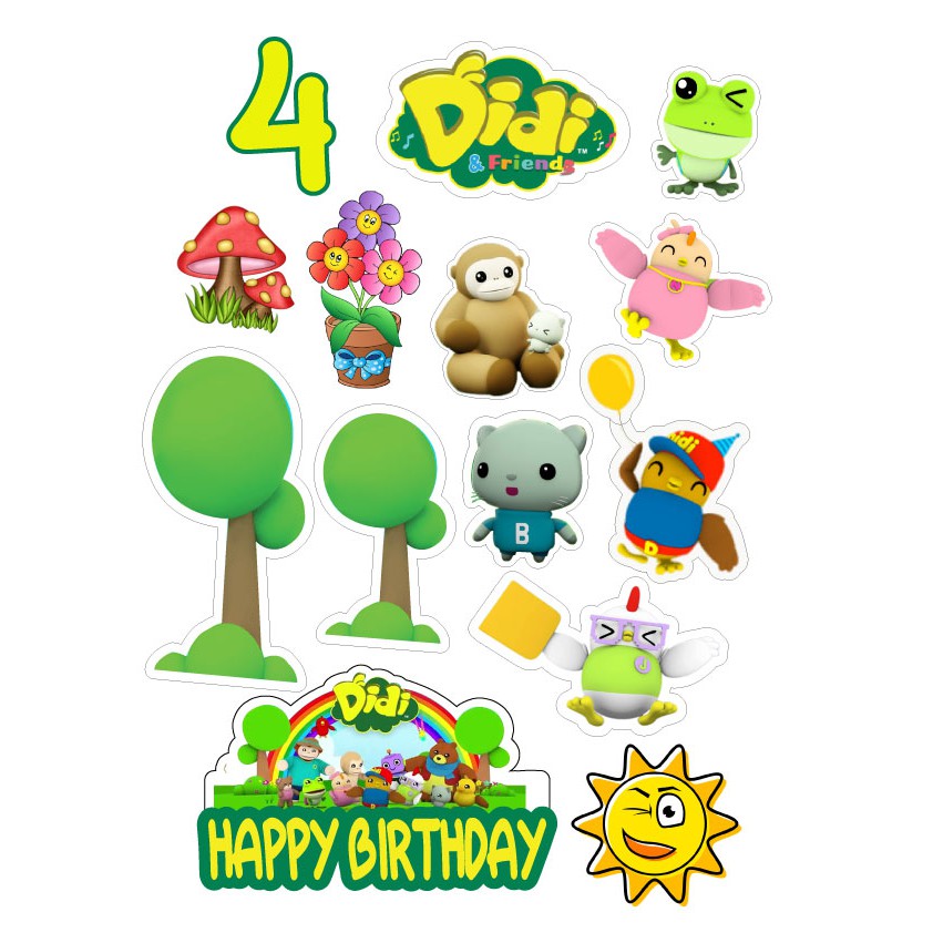 (CUSTOME MADE) Didi and friend Cake Topper A4 size | Shopee Malaysia