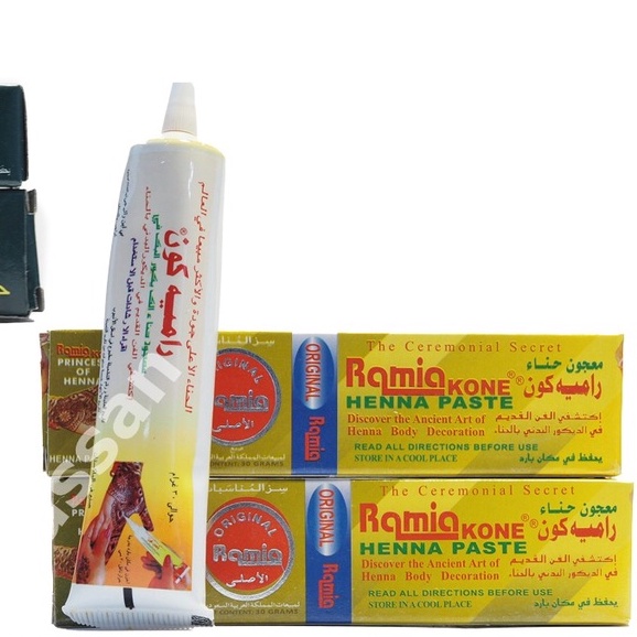 ORIGINAL Rami Kone Henna 1Box 12Piecs /Inai Nail Decoration natura/RAMI ...