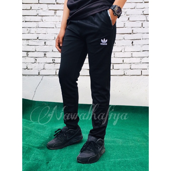 All Black tracksuit | trek hitam kosong | kain tebal | Shopee Malaysia