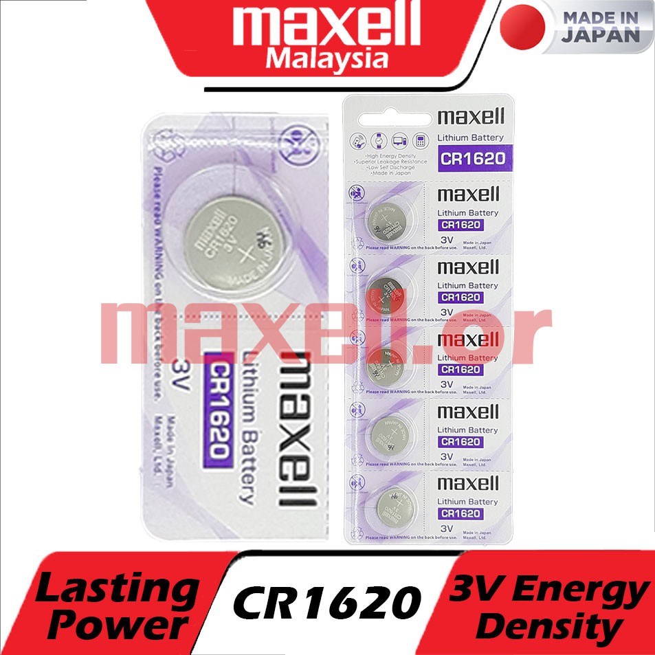 (Original) CR 1620 Maxell Lithium Battery Coin Cell ( 1pc / 5pcs ...