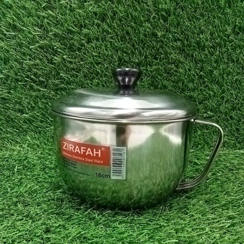 ZIRAFAH Stainless Steel Mug with Cover 16cm | Shopee Malaysia