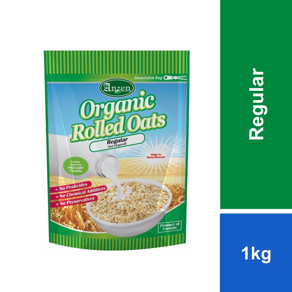 Anzen Organic Regular Rolled Oats 1kg | Shopee Malaysia