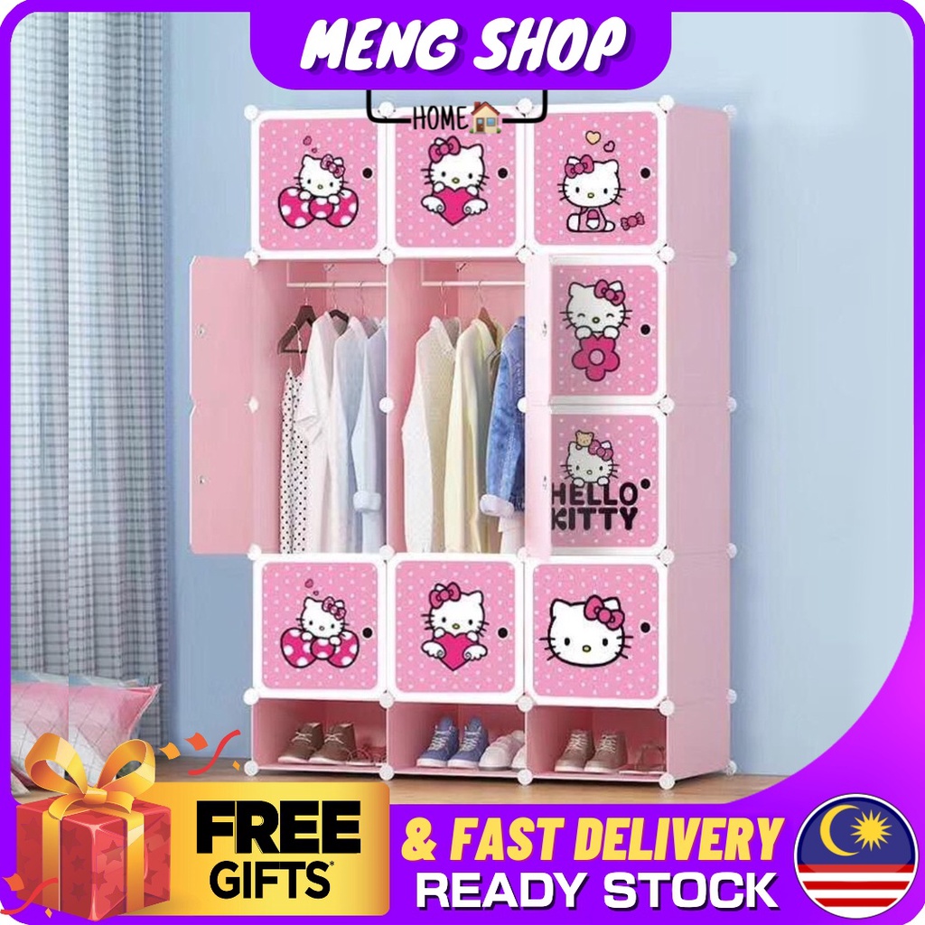 MengShop 12 Cubes + 3 Shoes Wardrobe Boards Cabinet Storage Kid Cartoon ...