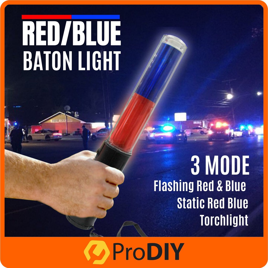 Baton Light RED / BLUE or RED / Green 3-in-1 Traffic Safety Baton Light ...