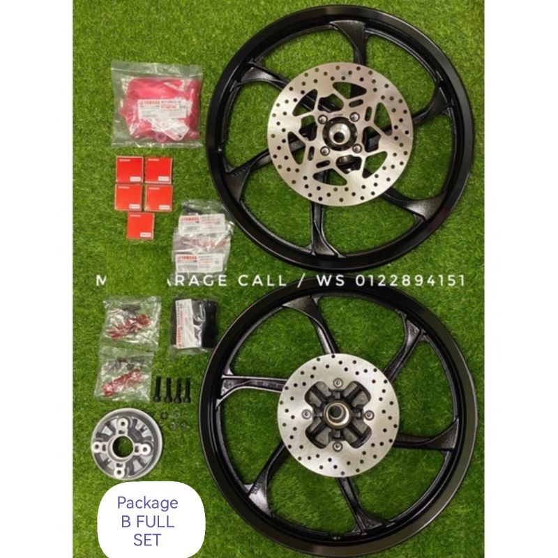YAMAHA SPORT RIM ENKEI 3 BATANG / 6 BATANG PNP Y15 Y16 RS150 RSX150 FULL SET BLACK / WHITE ...