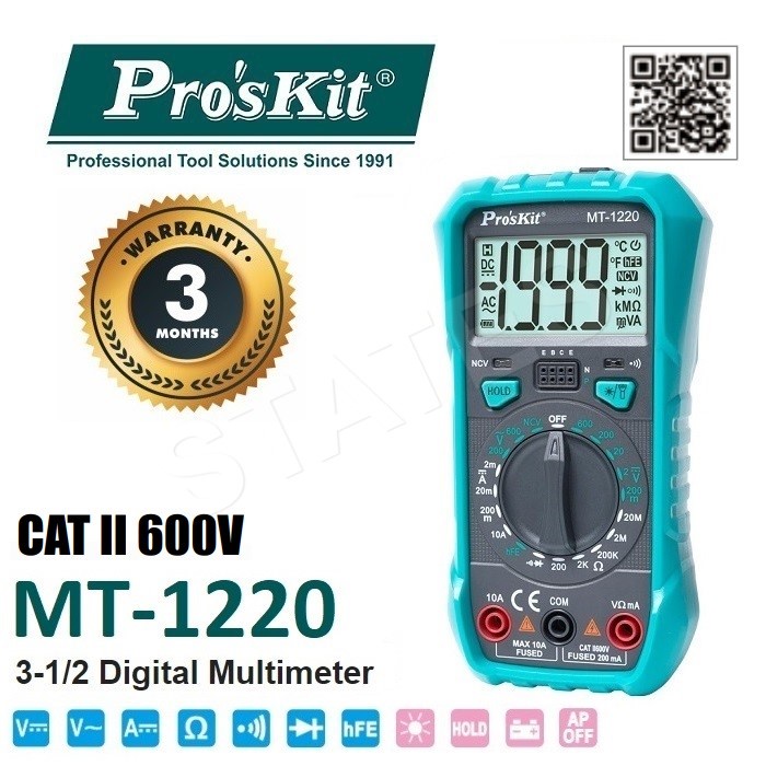 Pro'sKit MT-1220 3½ Digital Multimeter | Shopee Malaysia