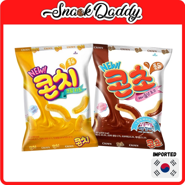 Crown Corn Cheese 66g 芝士玉米脆 / Crown Corn Choco 巧克力玉米脆 Korea Crispy Corn ...