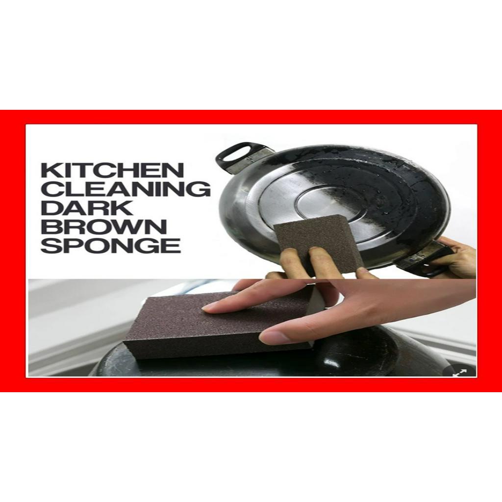 Kitchen Cleaning Black Brown Sponge Scrubber ( 1pcs ) | Shopee Malaysia