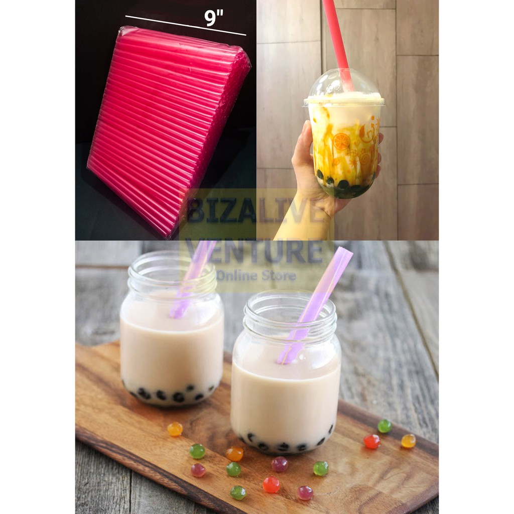 Giant Straw 9" | Straw Boba | Disposable Plastic Straw | Bubble Tea ...