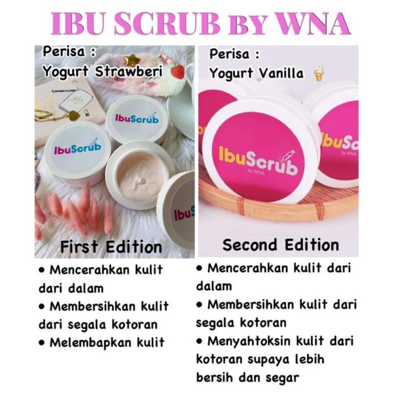 IBU SCRUB NINA SKINCARE || STRAWBERRY || VANILLA || READY STOCK ...