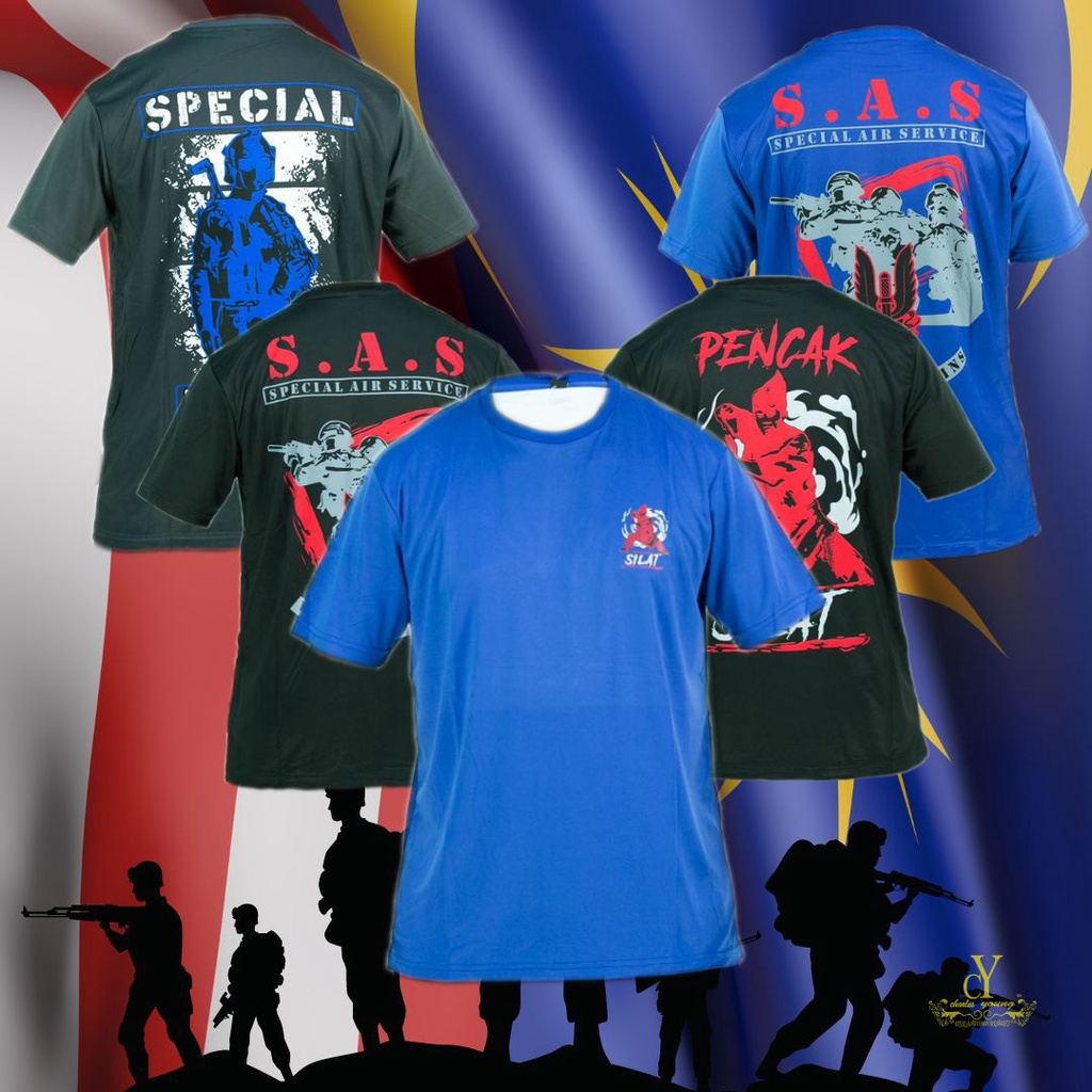 cy 9078 S-5XL PLUS SIZE Quick Dry TSHIRT ASKAR SILAT / Training Wear ...