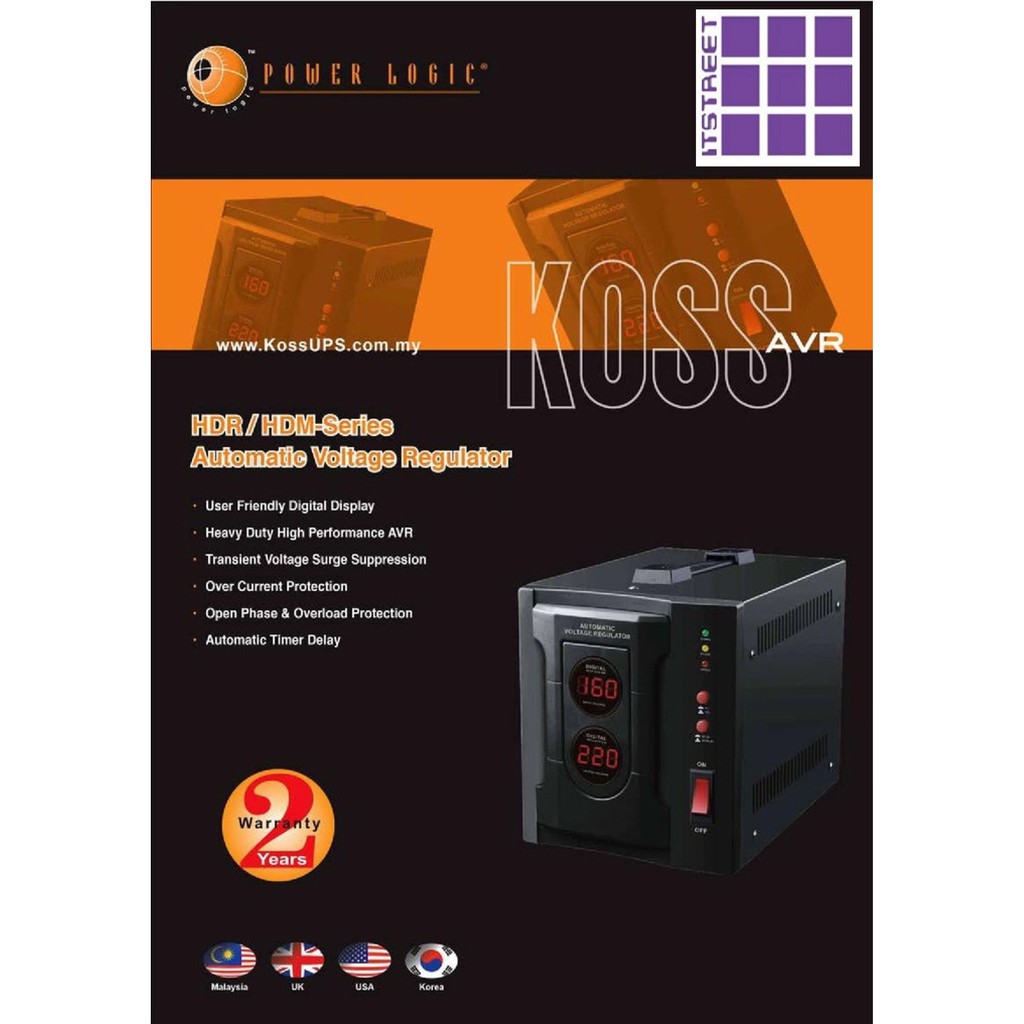 Koss HDM-2000 Heavy duty Automatic Voltage Regulator (AVR) | Shopee ...