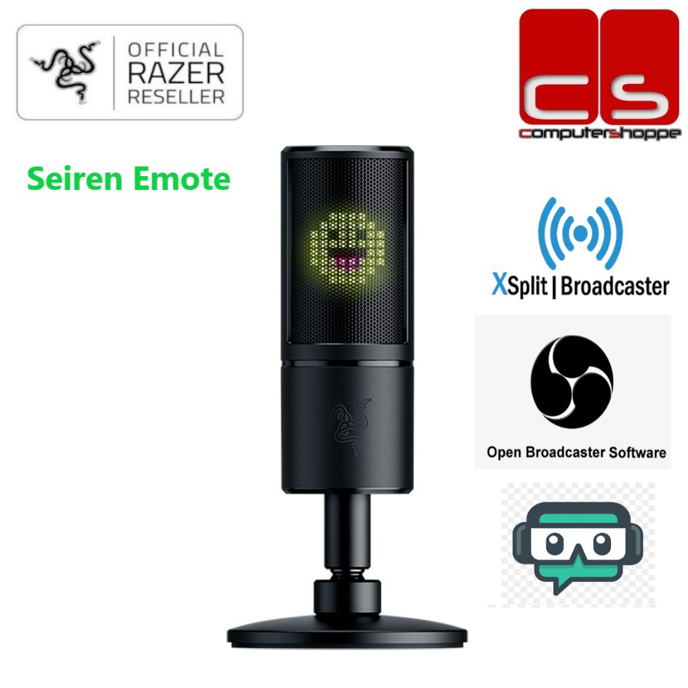 Razer Seiren Emote Streaming Condenser Mic with Emoticon Display ...