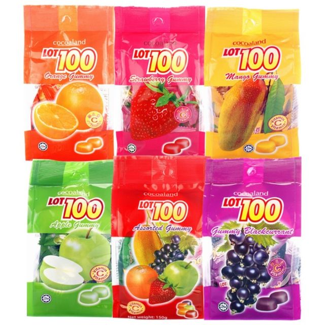 Lot 100 Fruits Sweet Gummy Assorted Flavours Apple Orange Mango