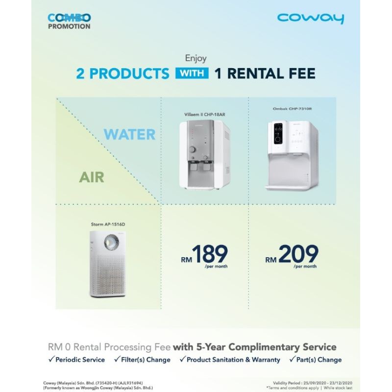 [FREE 1ST MONTH] + [FREE GIFTS] + [FREE SERVICE] COWAY WATER PURIFIER ...