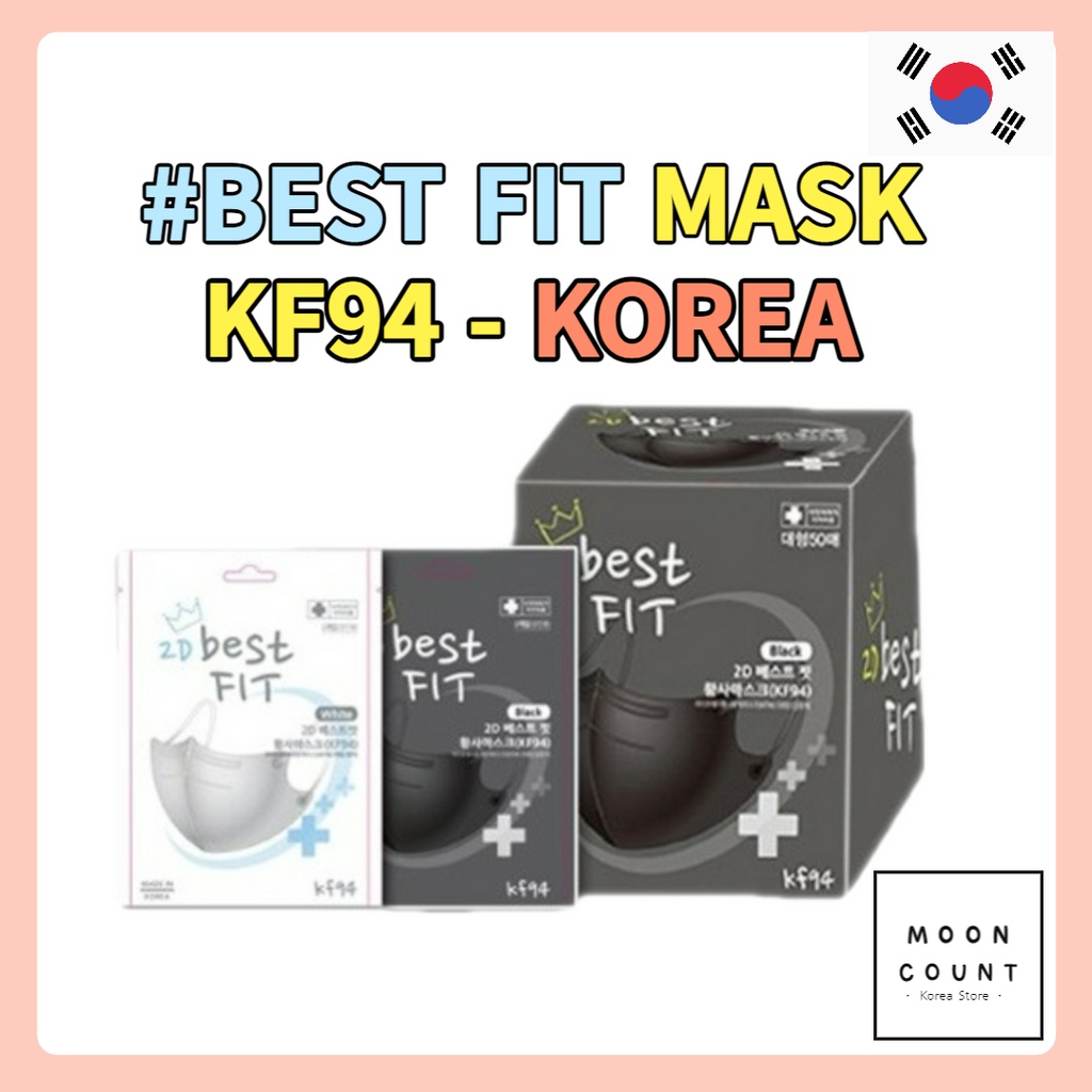 [KF94MASK] 100% KOREA BEST FIT MASK BLACK/WHITE | Shopee Malaysia